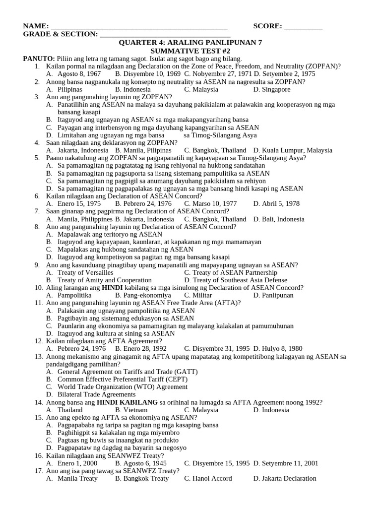Q4 Ap 7 Summative#2 | PDF