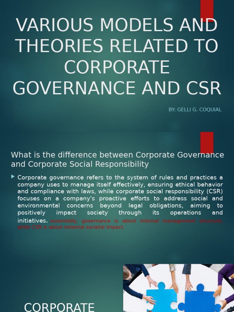 Various Models and Theories Related To Corporate Governance | PDF ...