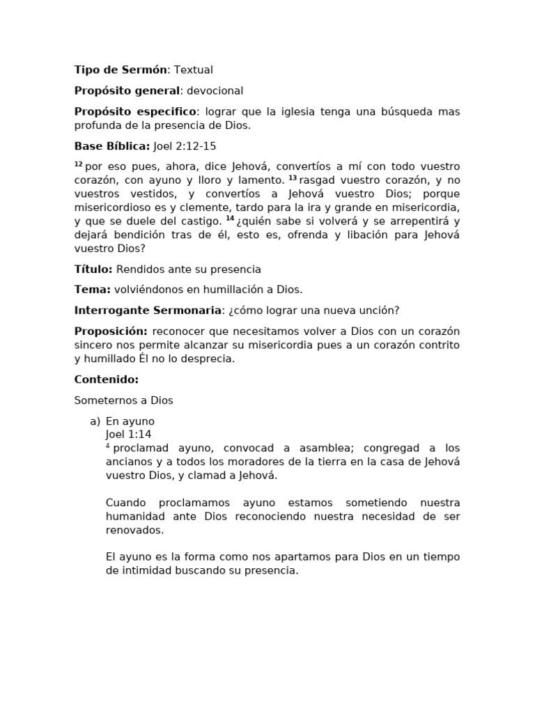 Sermon Textual | PDF | Teología | Creencia religiosa y doctrina