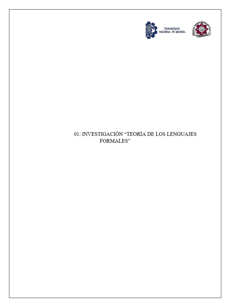 T1 01 Investigacion Teoría de Los Lenguajes Formales Equipo 5 | PDF | Compilador | Lenguaje de ...