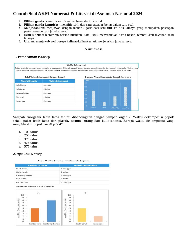 Contoh Soal AKM Numerasi | PDF
