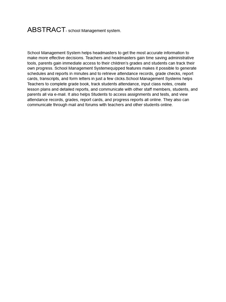 Efficient School Management System | PDF