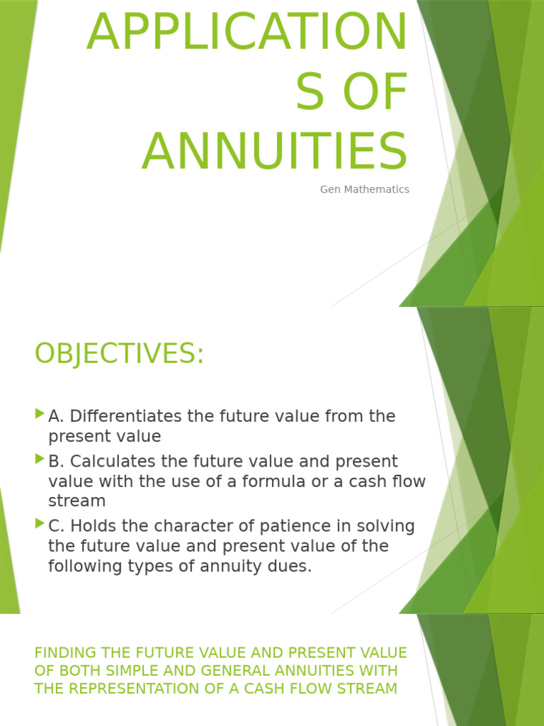 Annuity Value Calculations Guide | PDF | Present Value | Interest