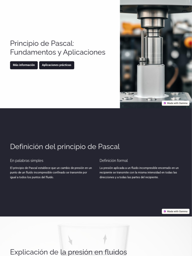 Aplicaciones del Principio de Pascal | PDF | Presión | Ingeniería mecánica