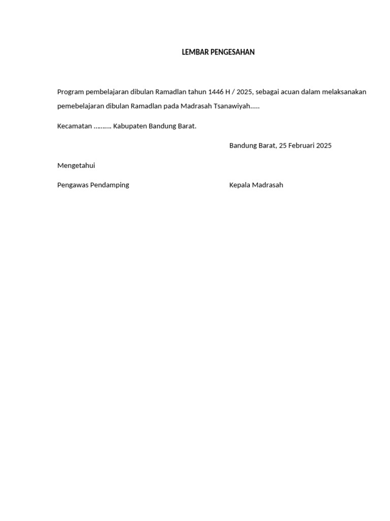 Contoh Program Kegiatan Ramadhan Di Sekolah | PDF