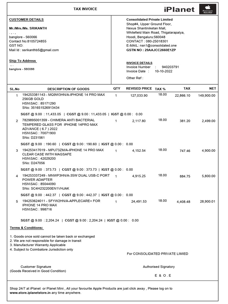 SalesInvoice.rpt | PDF | Government Finances | Taxes
