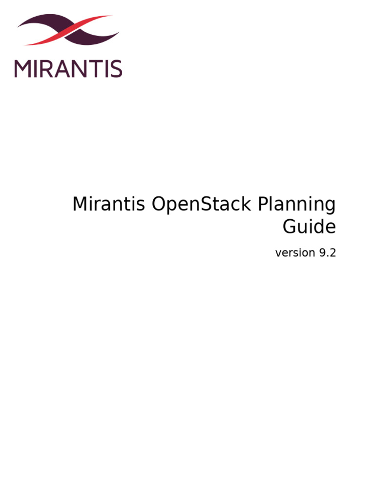 Mirantis OpenStack Planning Guide | PDF | Open Stack | Computer Network