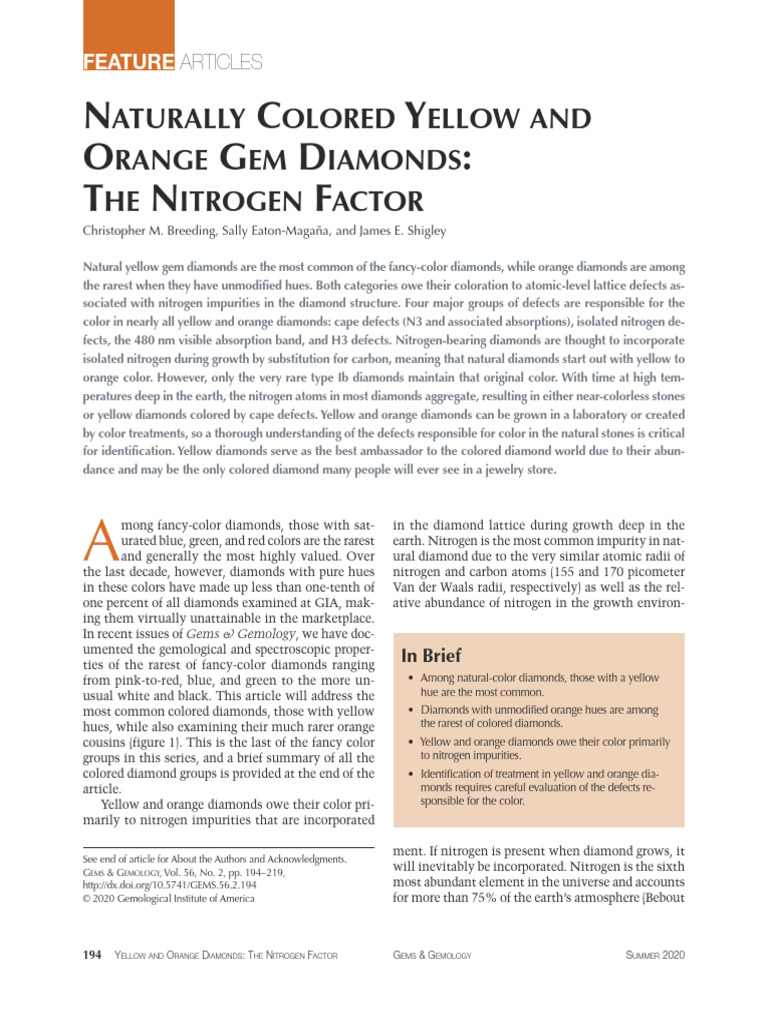 Naturally Colored Yellow and Orange Gem Diamonds The 57wh7utsp5 | PDF ...