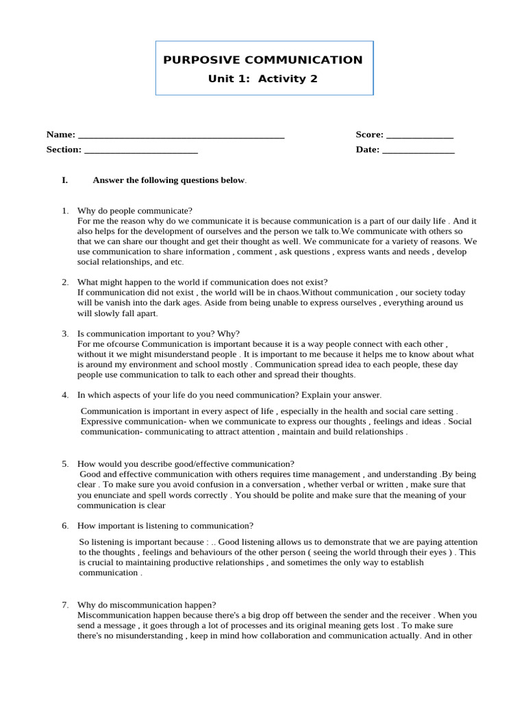 Unit-1-Activity-2-3 (2) | PDF | Nonverbal Communication | Communication