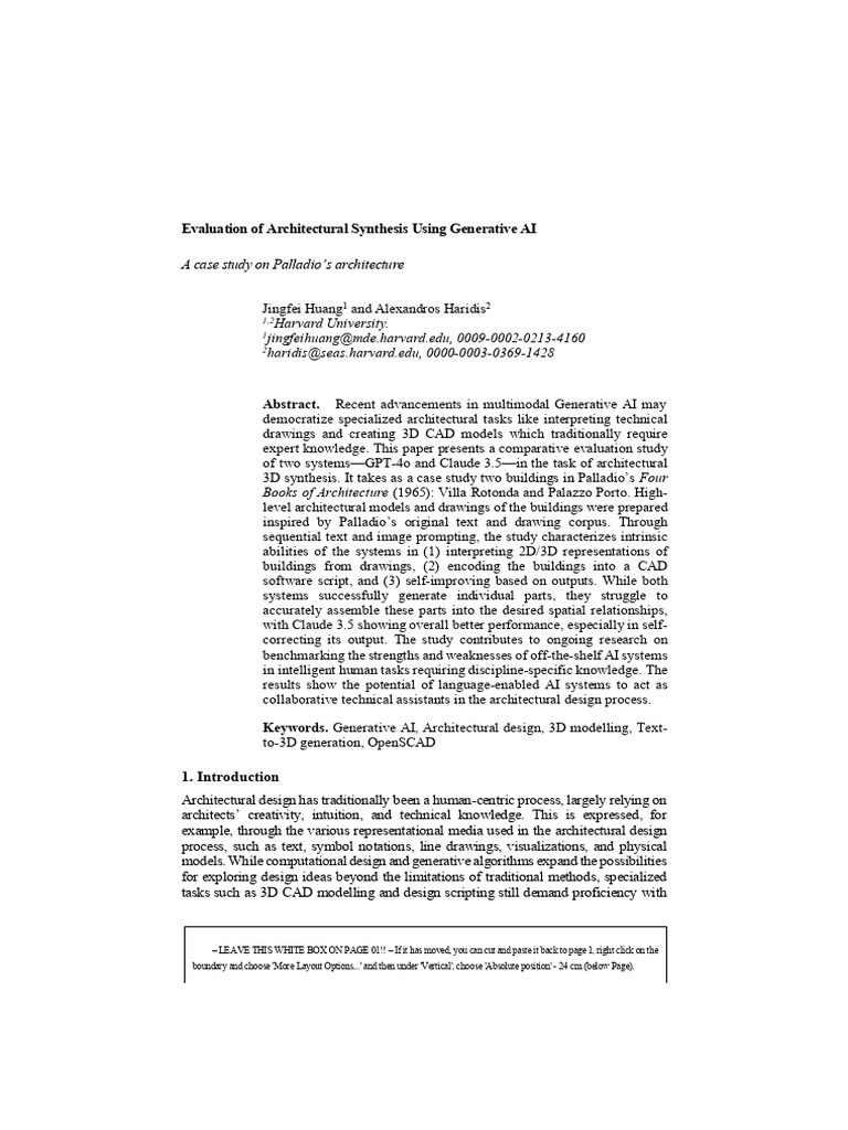 Evaluation of Architectural Synthesis Using Generative AI | PDF | Artificial Intelligence ...
