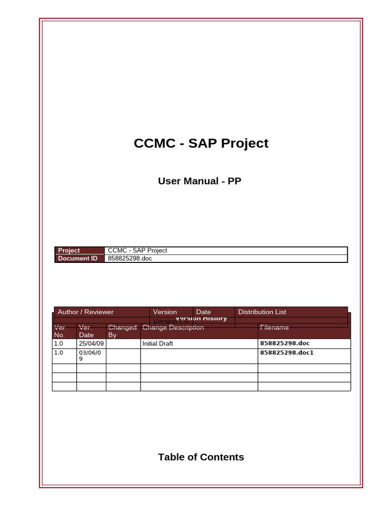 SAP PP User Manual for CCMC Project | PDF | Software | Computing