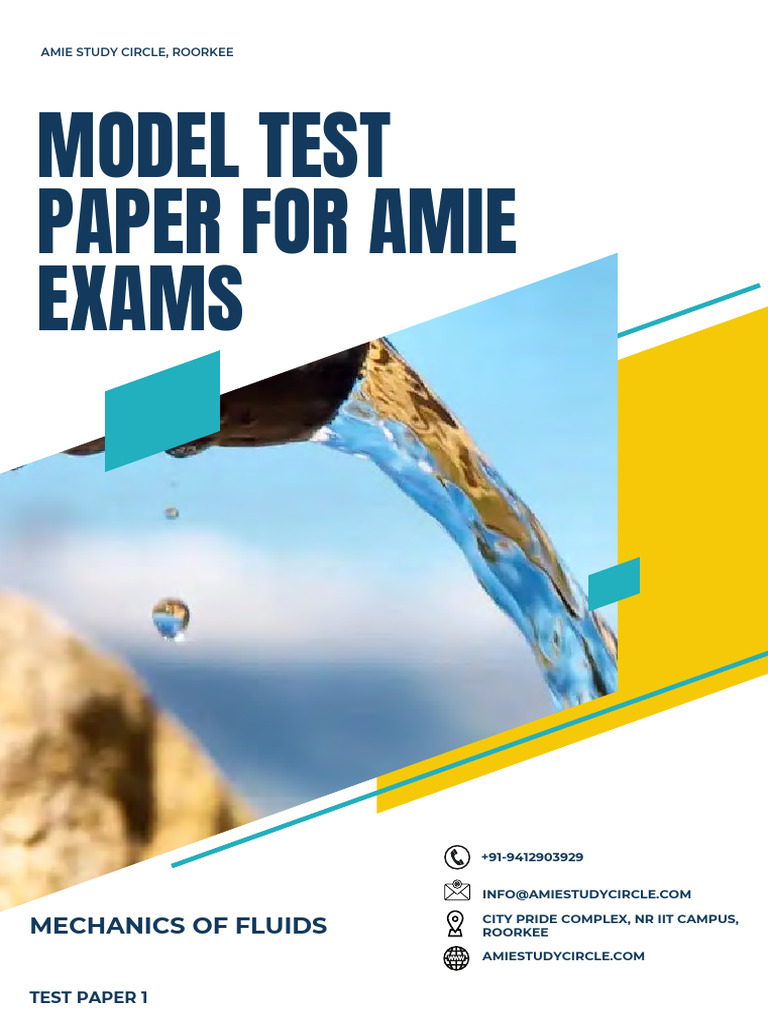AMIE Fluid Mechanics Test Paper | PDF | Boundary Layer | Fluid Dynamics