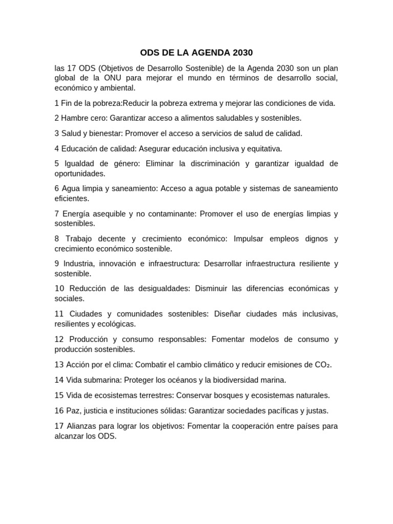 ODS AGENDA 2030 | PDF | Sustentabilidad | Entorno natural