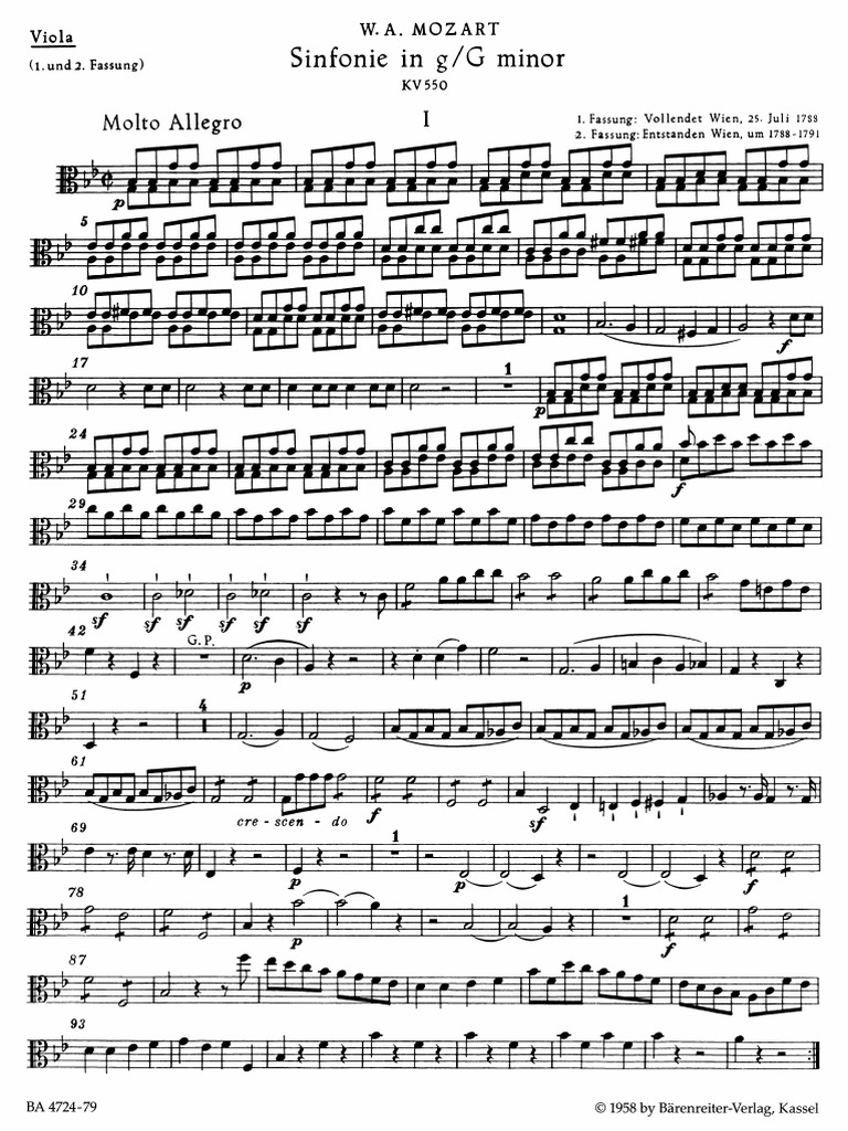 Sinfonía No.40 Mozart Violas | PDF