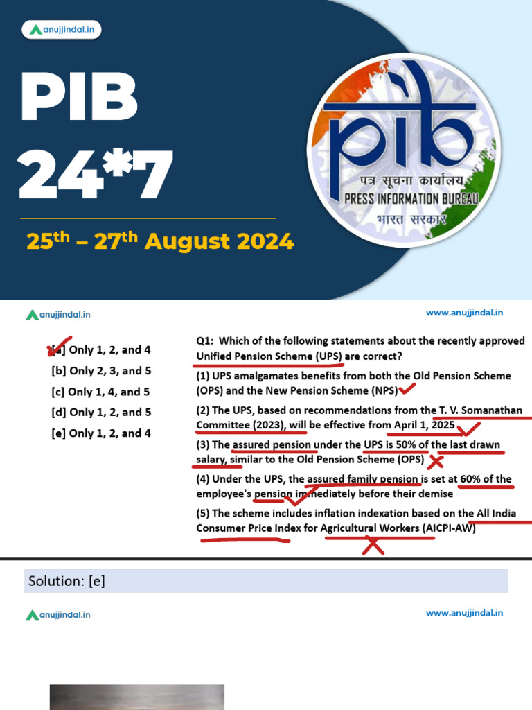 PIB 247 - 25th To 27th August 2024 | PDF | Pension | Indexation