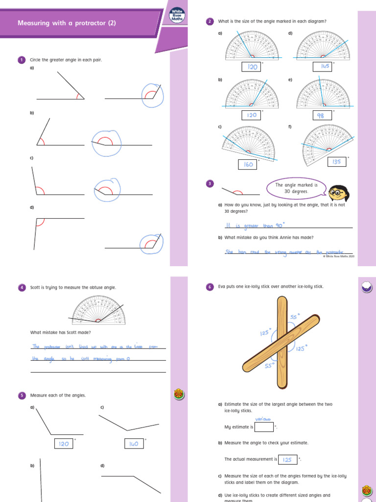 Measuring-With-A-Protractor-2 (Answer) | PDF | Elementary Geometry ...