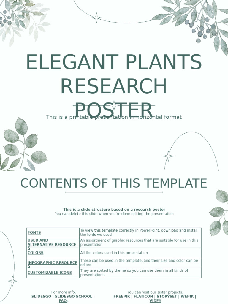 Elegant Plants Research Poster Template | PDF | Planets | Solar System