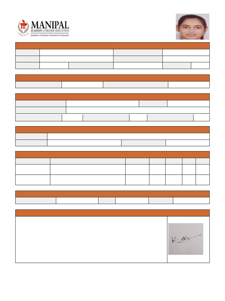 Applicationform Manipal | PDF
