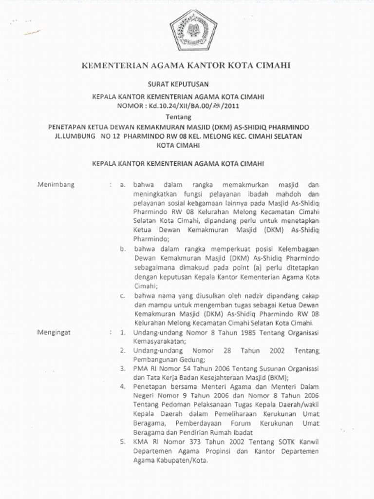 SK Ketua DKM | PDF