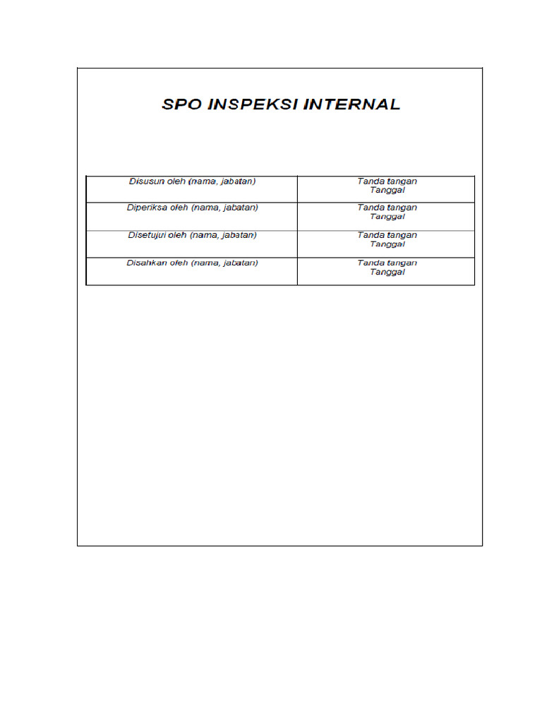 Contoh SPO Audit Internal | PDF