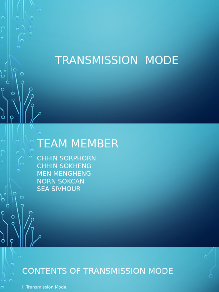 Transmission Mode | PDF | Modulation | Data Transmission