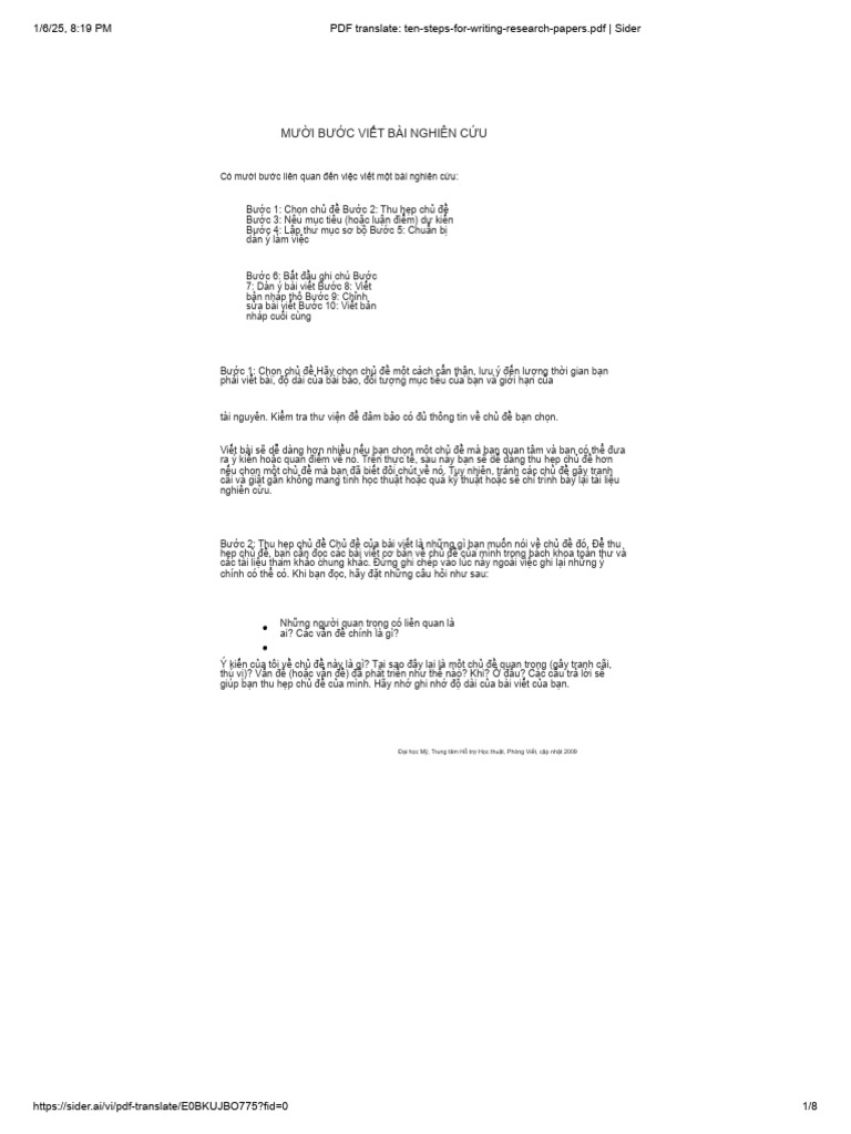 PDF Translate - Ten-Steps-For-Writing-Research-Papers - PDF - Sider | PDF