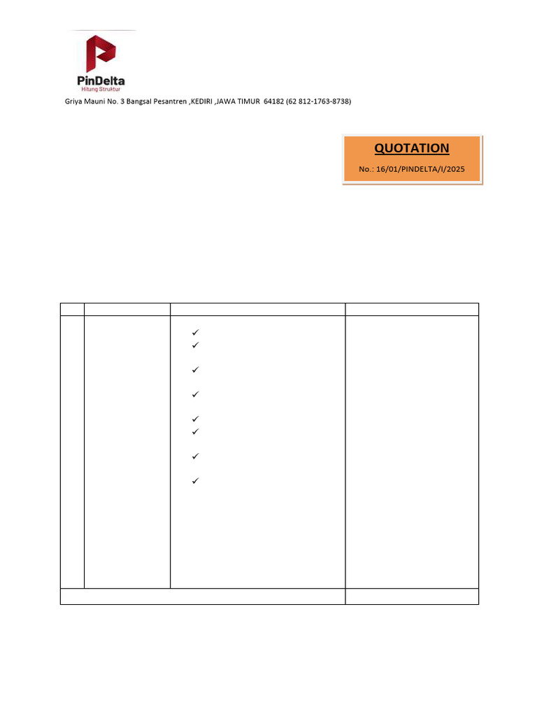 Penawaran Jasa Hitung Struktur Villa | PDF