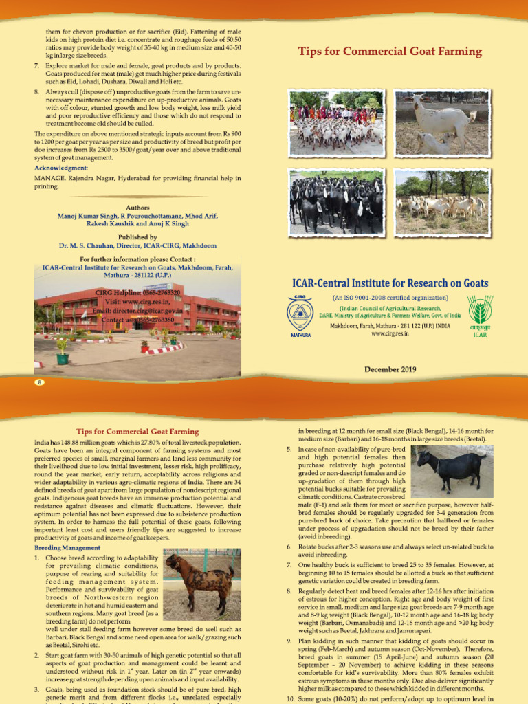 Tips For Goat Farming | PDF