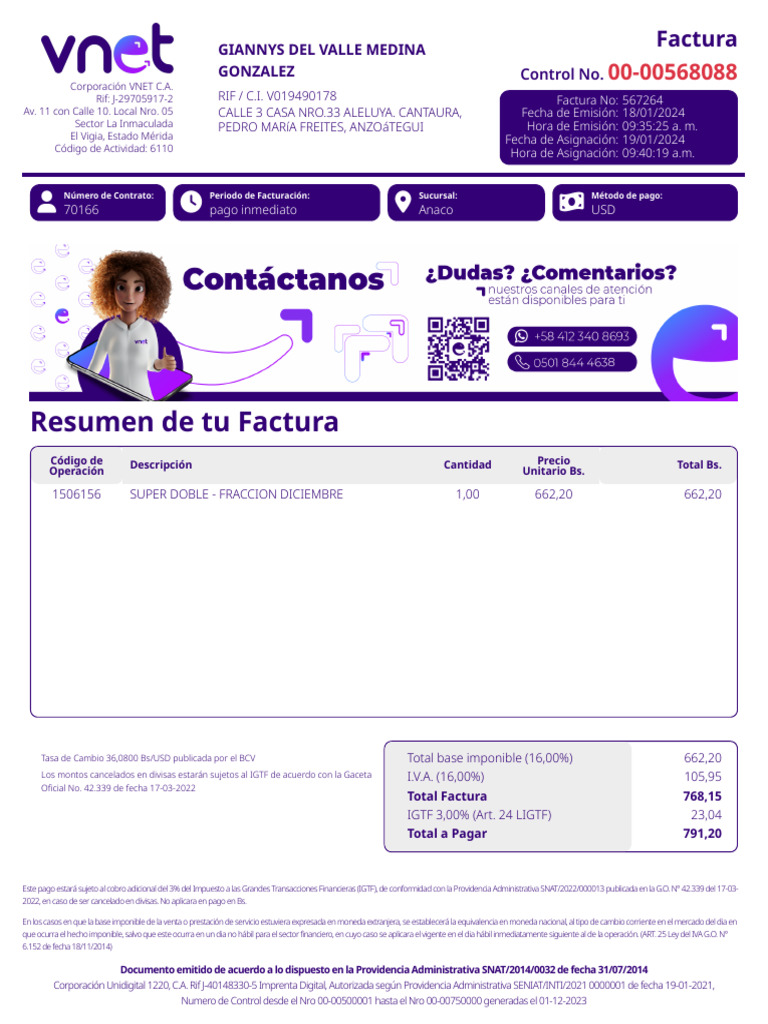 Vnet | PDF | Factura | Pagos