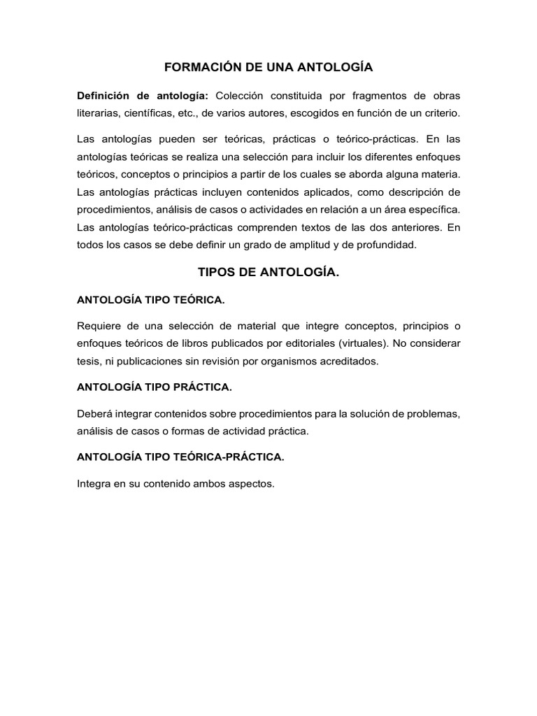 Guía para Crear una Antología Efectiva | PDF | Conocimiento