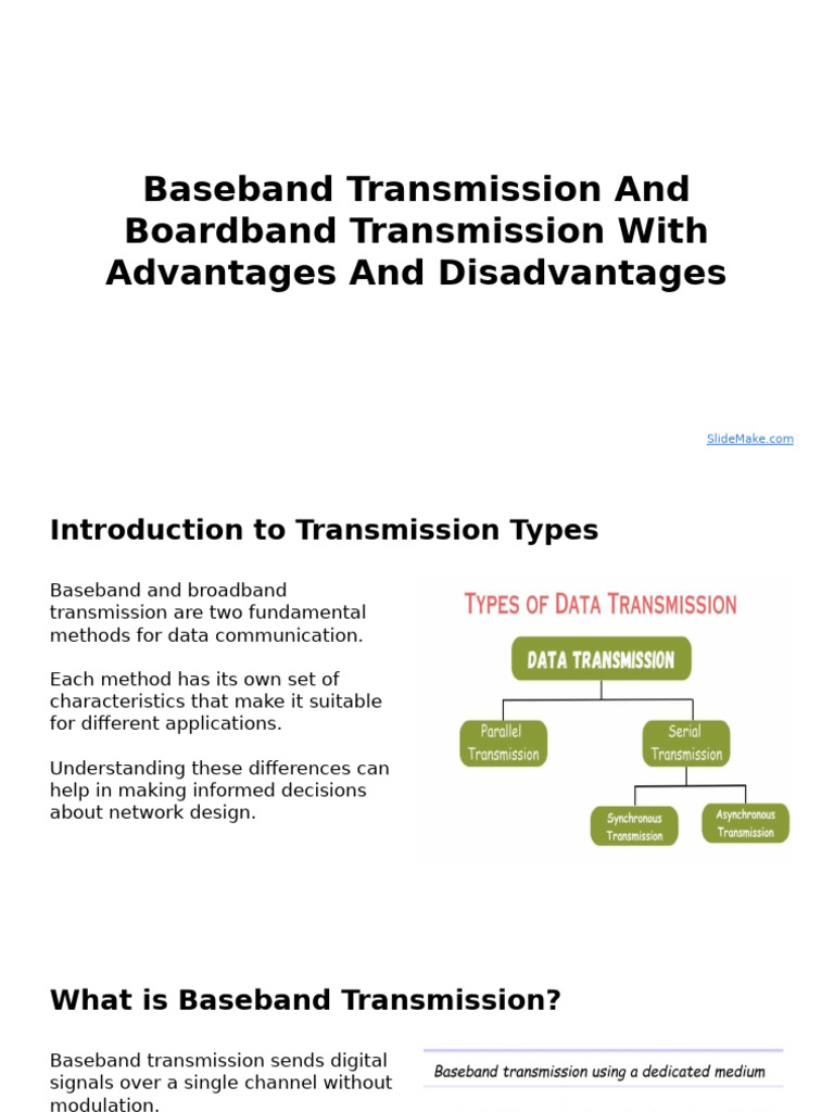 Baseband Transmission and Boardband Transmission With Advantages and ...
