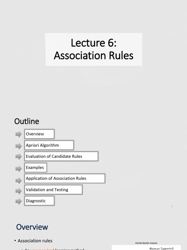 6 - Association Rules - For Students | PDF | Algorithms | Applied Mathematics