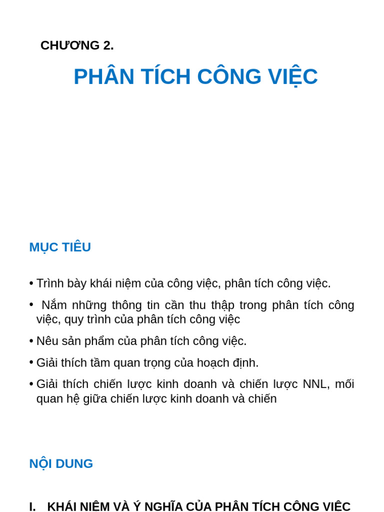 2022 QTNNL - Chuong 2 - Phan Tich Cong Viec | PDF