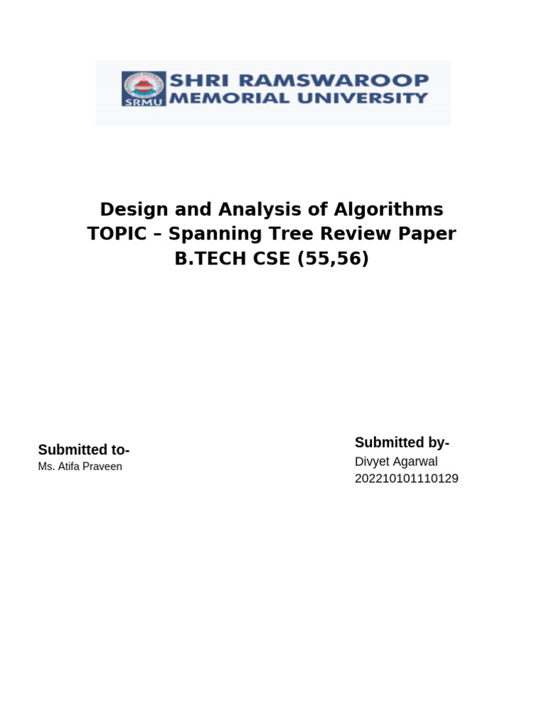 Spanning Trees - A Comprehensive Review | PDF | Combinatorics ...