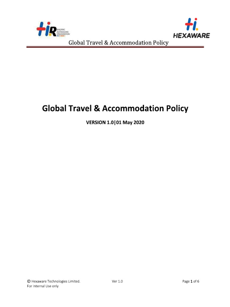 Global Travel Accommodation Policy | PDF