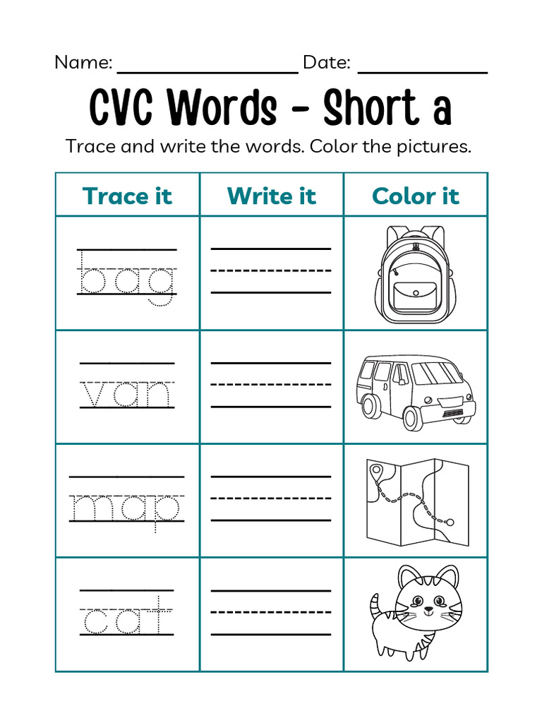 CVC Words Short A Activities | PDF