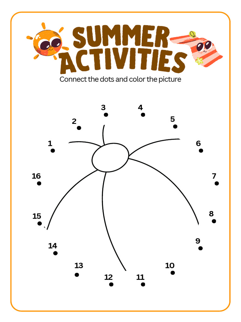 Summer Activity Worksheet Yellow and Brown Simple Style | PDF