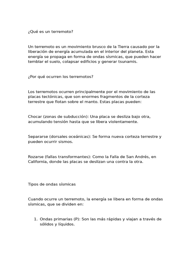 Los Terremotos | PDF | Temblores | Tsunami