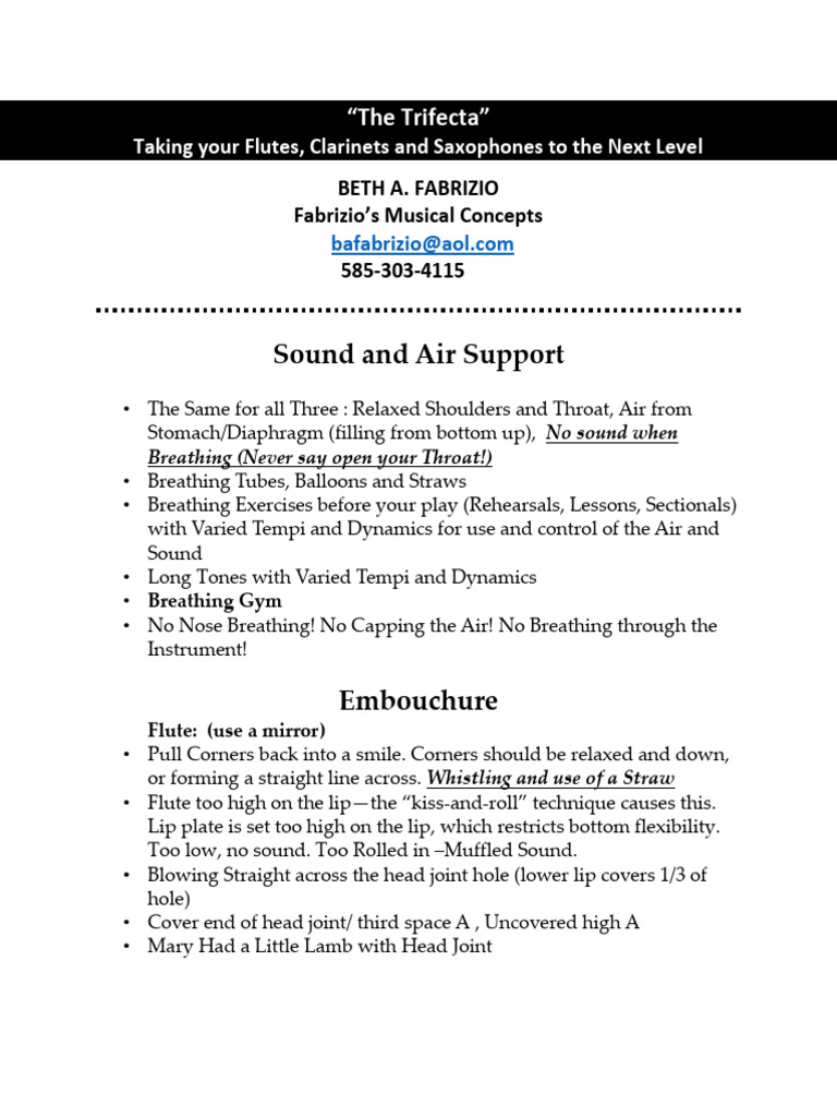 Handout-for-Trifecta-Clinic-FMEA-2025 | PDF | Clarinet | Saxophone
