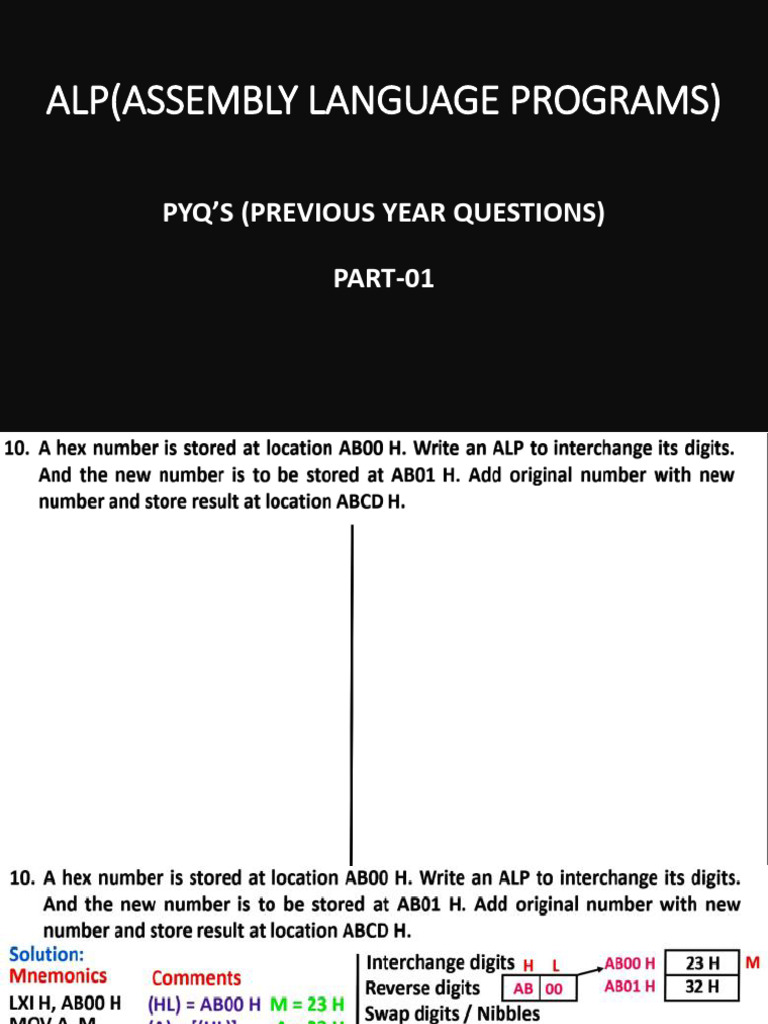 Assembly Language Program Examples | PDF | Binary Coded Decimal | Assembly Language