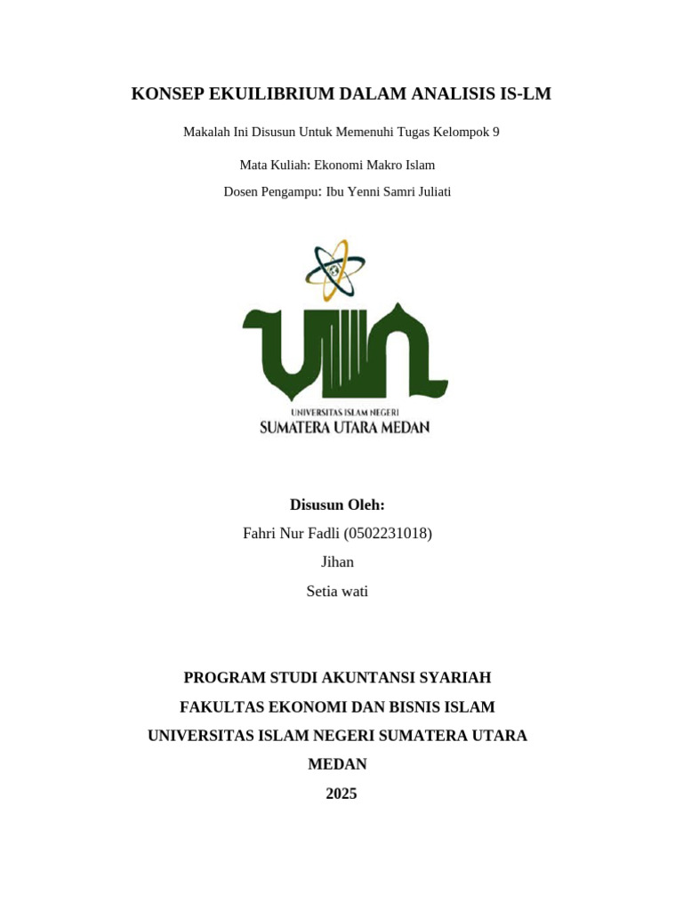 KLMPK 9 Emas - Konsep Ekuilibrium Dalam Analisis Is | PDF