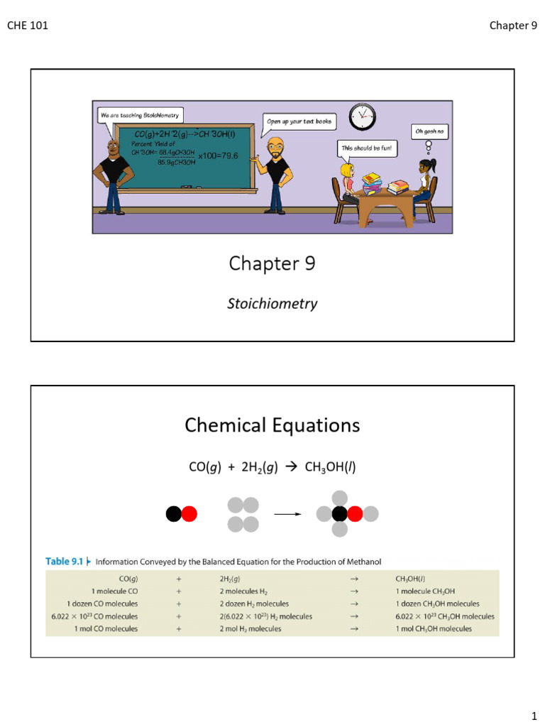 101 Ch9 Lecture | PDF | Stoichiometry | Mole (Unit)