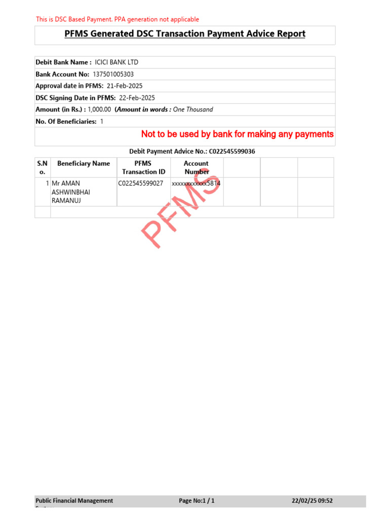 Print Payment Advice | PDF