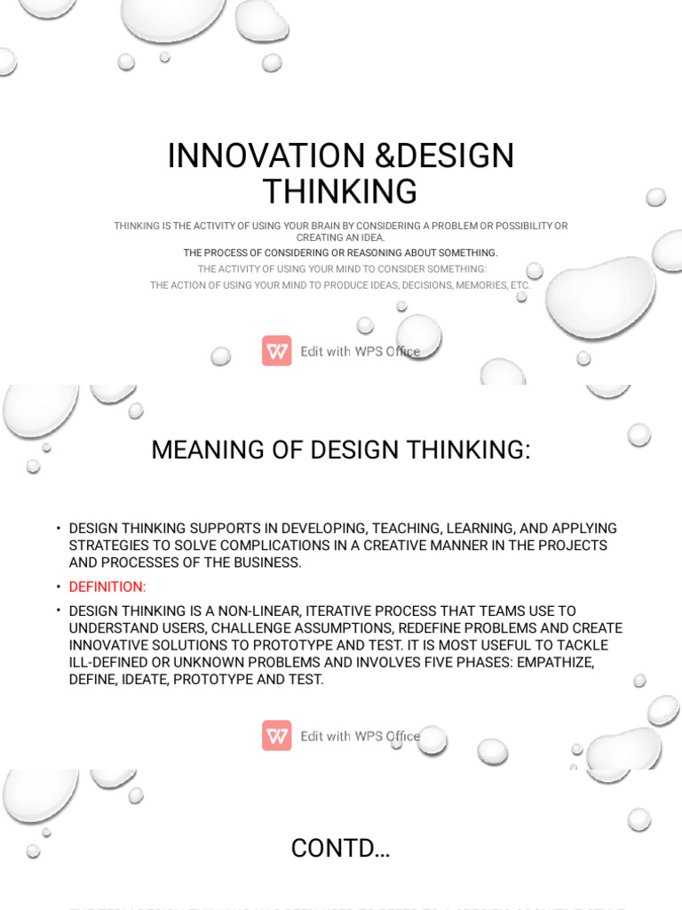 Innovation &design Thinking | PDF | Design Thinking | Thought