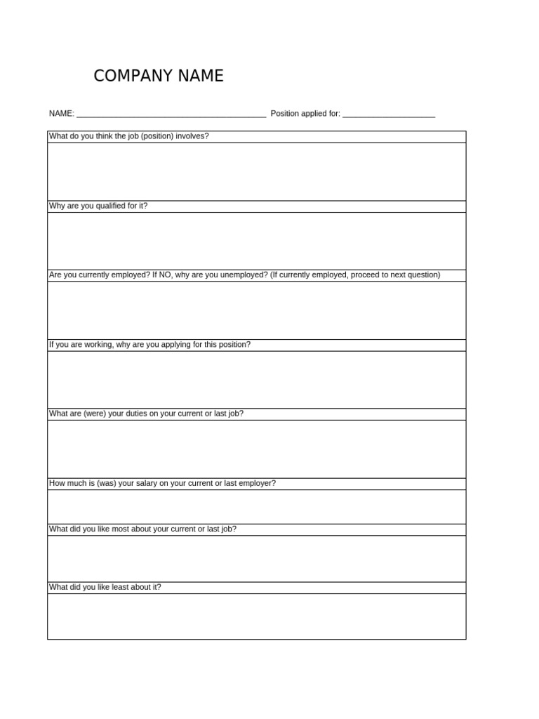 Applicant Interview Form | PDF