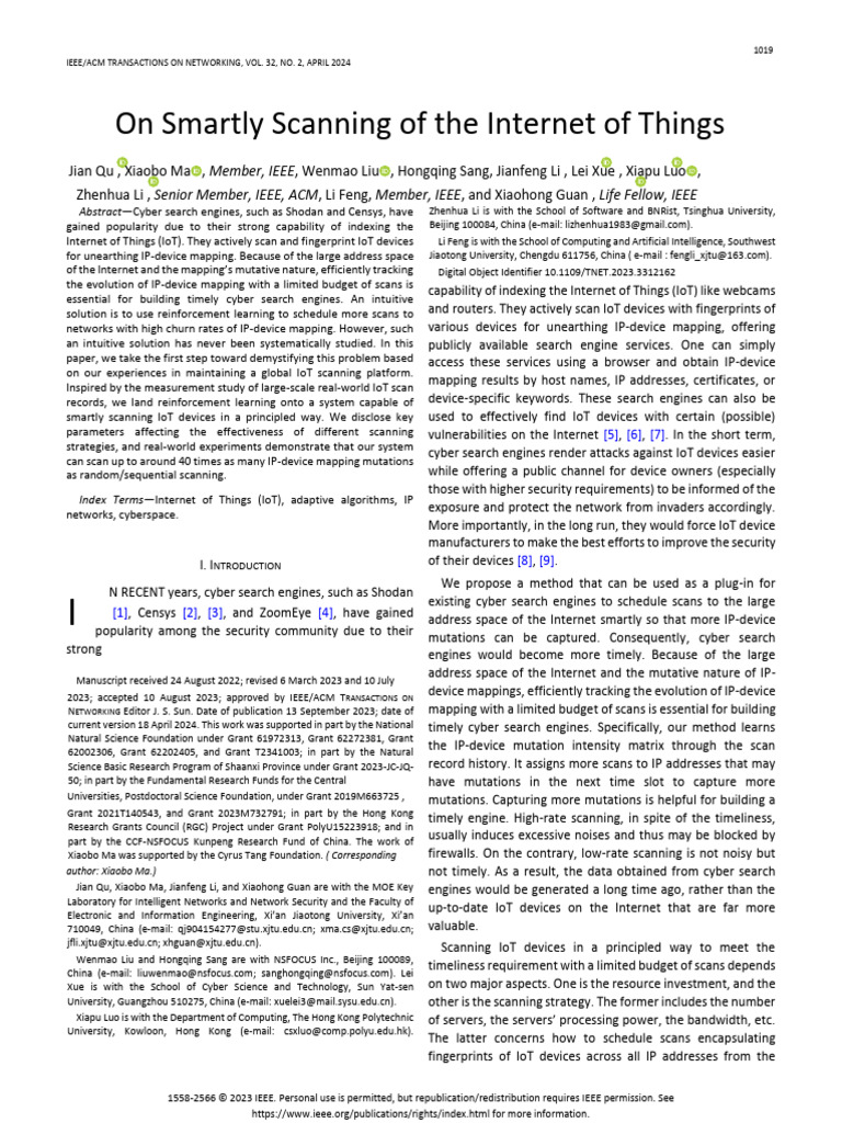 BASEPAPER IEEE | PDF | Internet Of Things | Ip Address