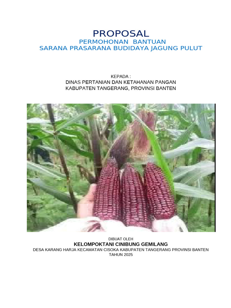 PROPOSAL JAGUNG PULUT KT. CINIBUNG (Repaired) | PDF