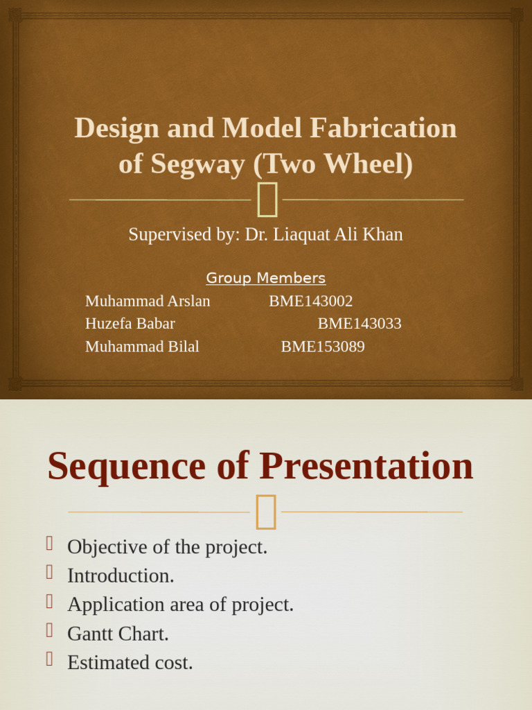 Segway Design and Fabrication Project | PDF