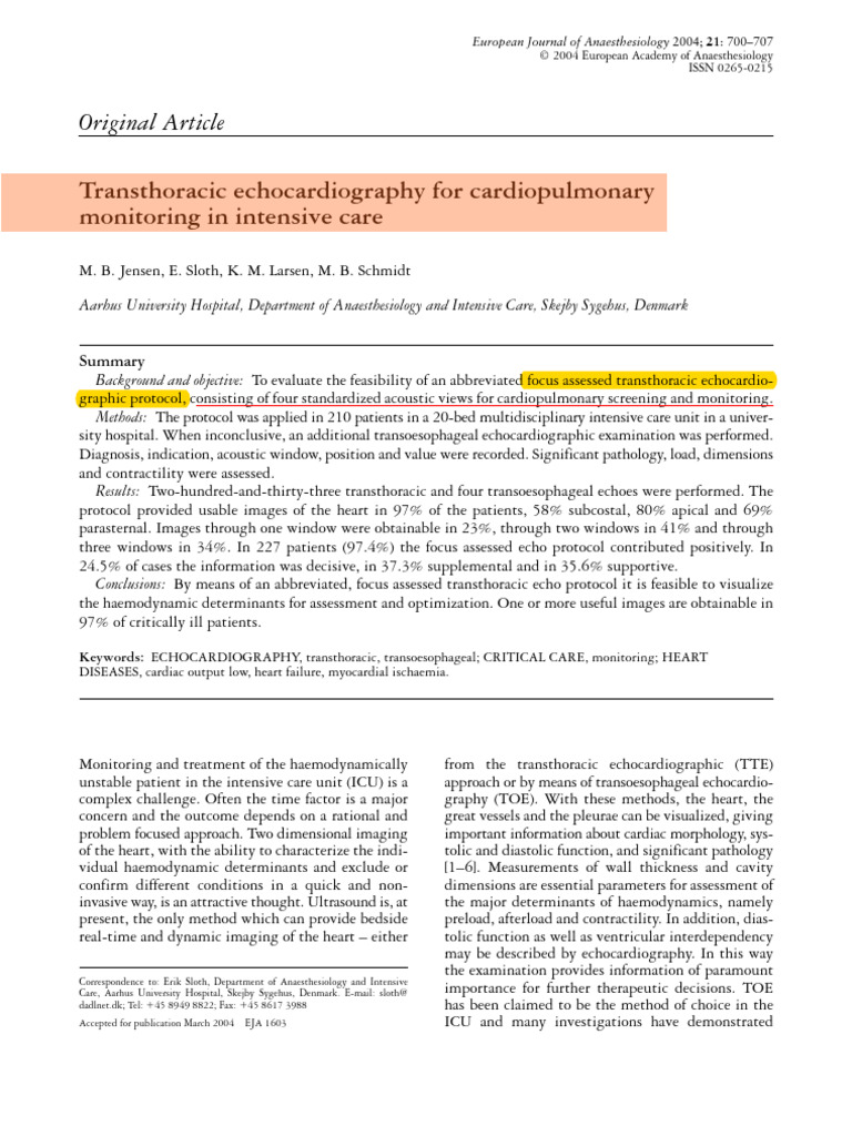 ICU Echocardiography Protocol | PDF | Ventricle (Heart) | Echocardiography