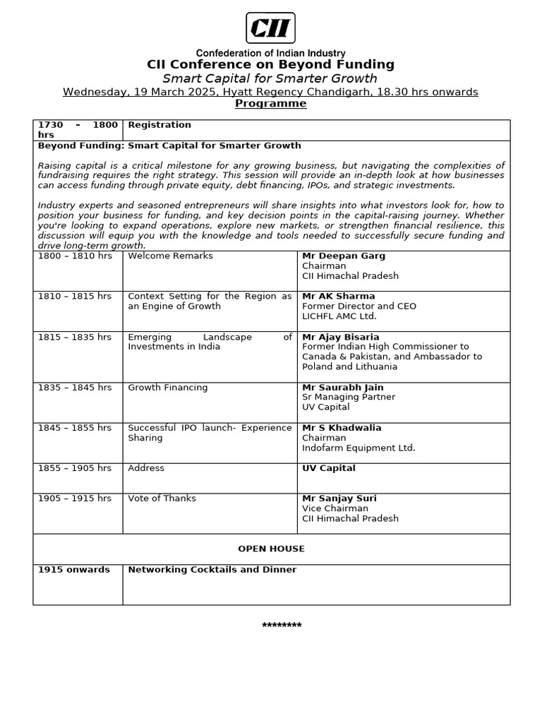 Suggested Agenda From CHD - v2 | PDF | Business | Investing